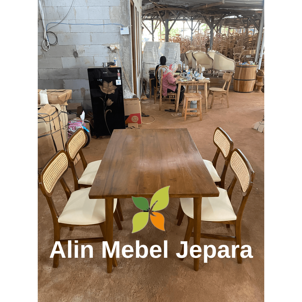 Jual Set Meja Makan, Set Kursi Makan, Kursi Ropan Rotan, Kursi cafe, Kursi Resto | Shopee Indonesia