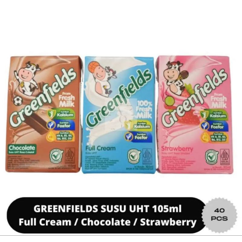 Jual Greenfields UHT Milk 105ml 1 dus isi 40pcs | Shopee Indonesia