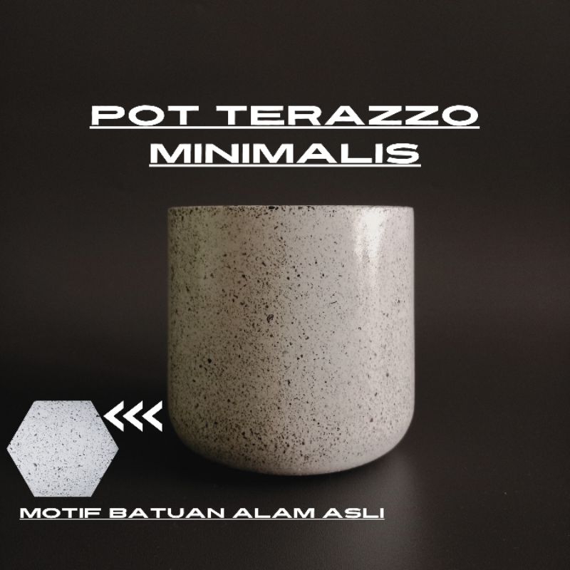 Jual Pot Bunga Minimalis Semen Batu Alam Teraso | Shopee Indonesia