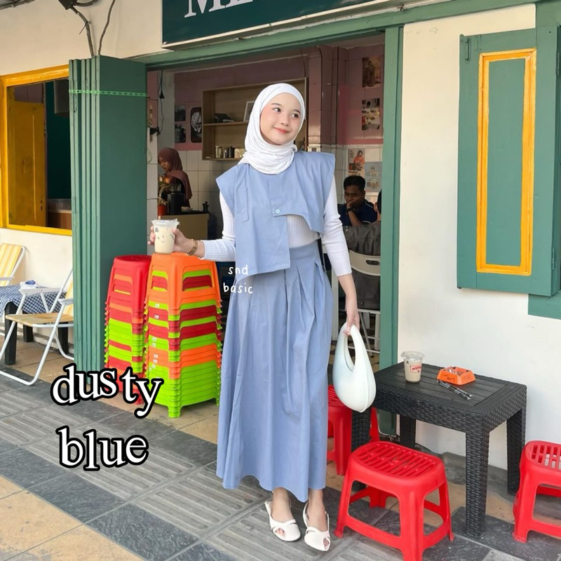 Jual HYERI SET | ROK ROMPI KATUN SETELAN WANITA | VEST LONG SKIRT ...