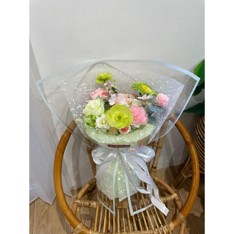 Jual Buket bunga round korean style | Buket bunga artificial | Shopee ...