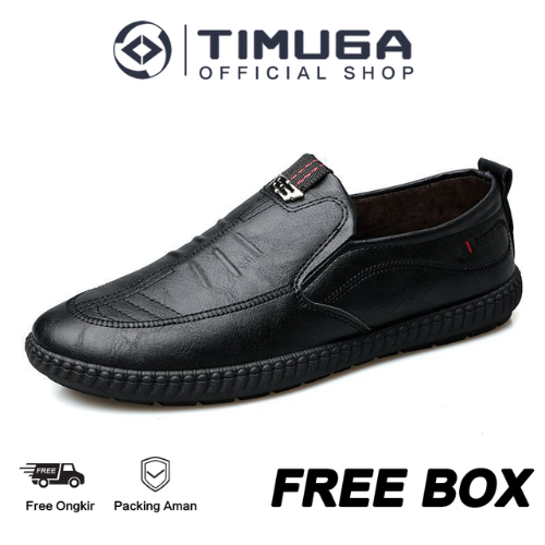 Jual TIMUGA Sepatu Slip On Pria Kerja Trendy Casual Sepatu Slop Cowok ...