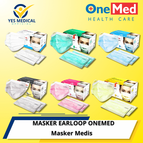 Jual Masker Onemed Medis Bedah Karet Earloop 3ply OneMed box 50pcs ...