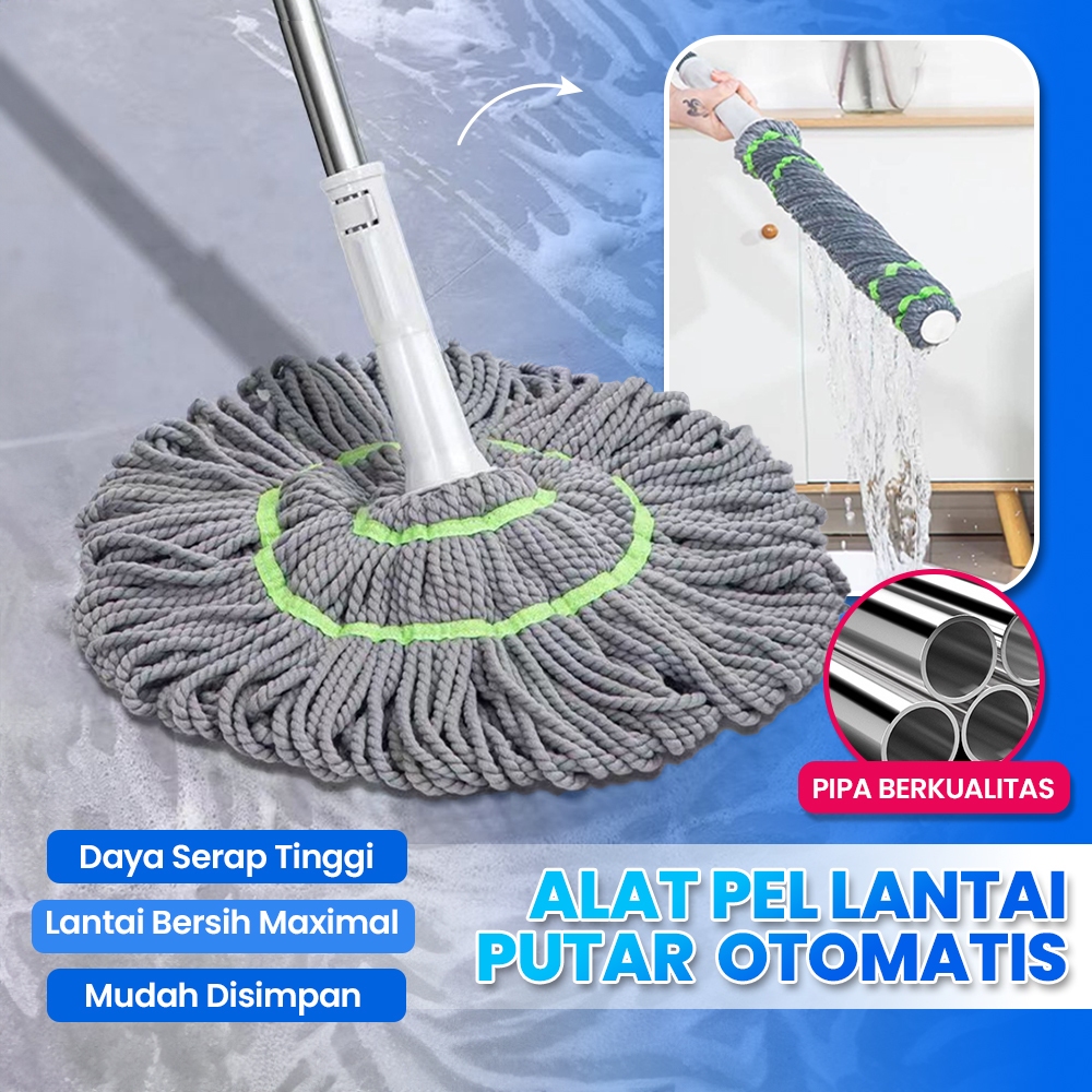 Jual Alat Pel Lantai Peras Twist Mop Kain Pel Lantai Praktis Bahan ...
