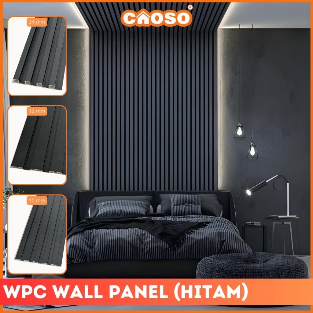Jual WPC wall Panel 3 Meter Hitam | Dekorasi Dinding kayu | wallpanel ...