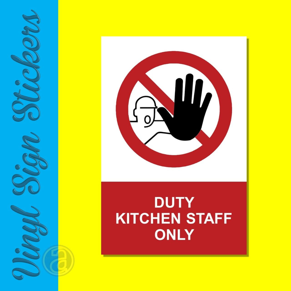 Jual Safety Sign Vinyl Sticker 20x30 cm Warning Labels Duty Kitchen ...