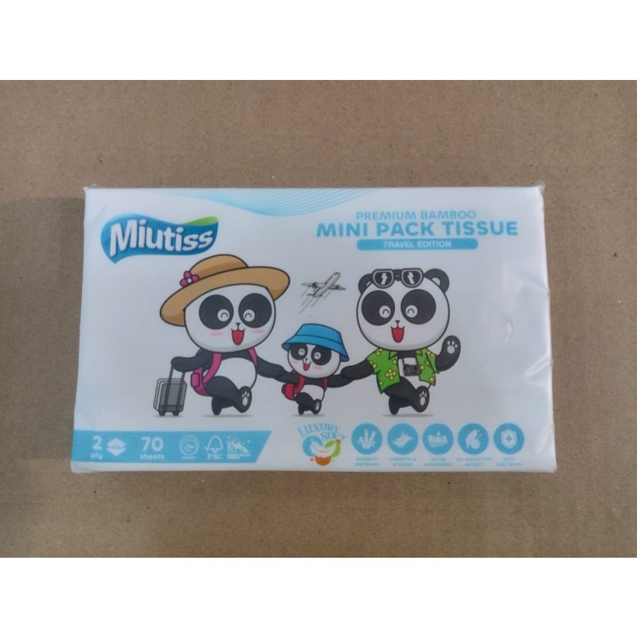 Jual MIUTISS Premium Bamboo Tissue Mini Travel Pack / Tisu Bambu ...