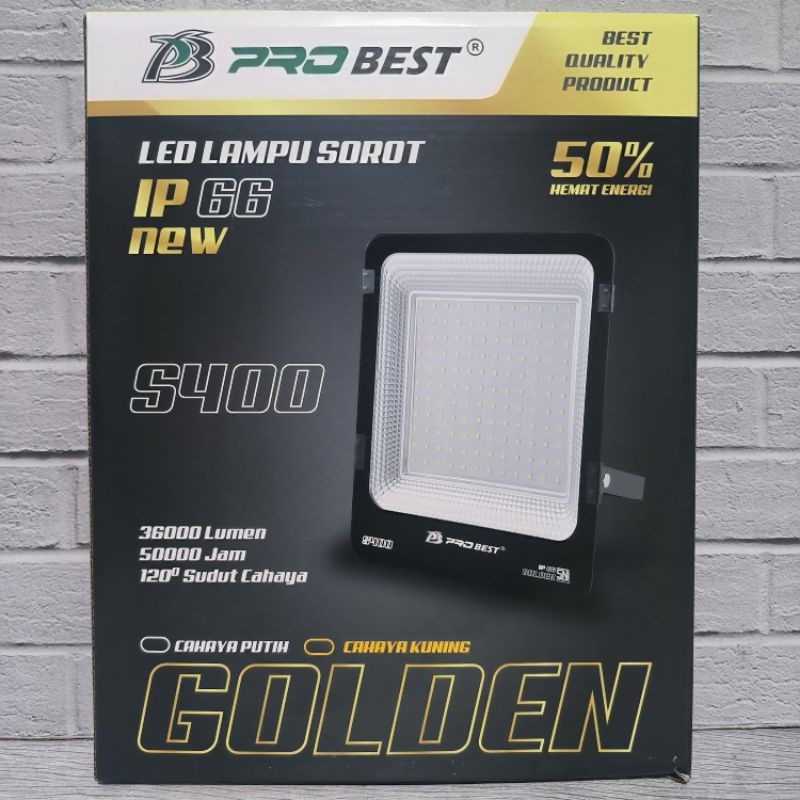 Jual Probest Golden Lampu sorot led 400w 400 Watt flood light CAHAYA PUTIH lampu tembak outdoor ...