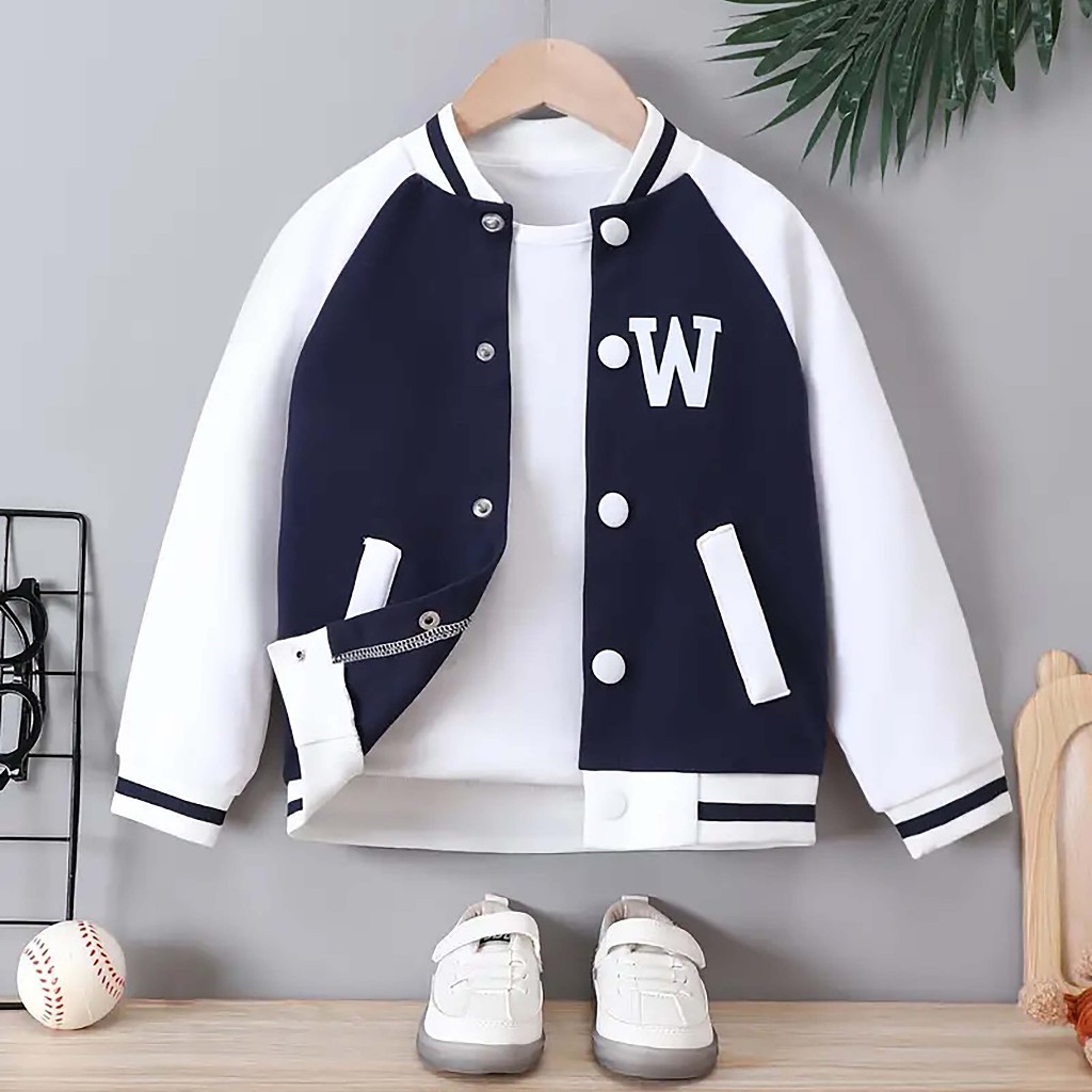 Jual Varsity Baseball Anak Unisex INISIAL W ( BISA CUSTOM INISIAL/WARNA ...