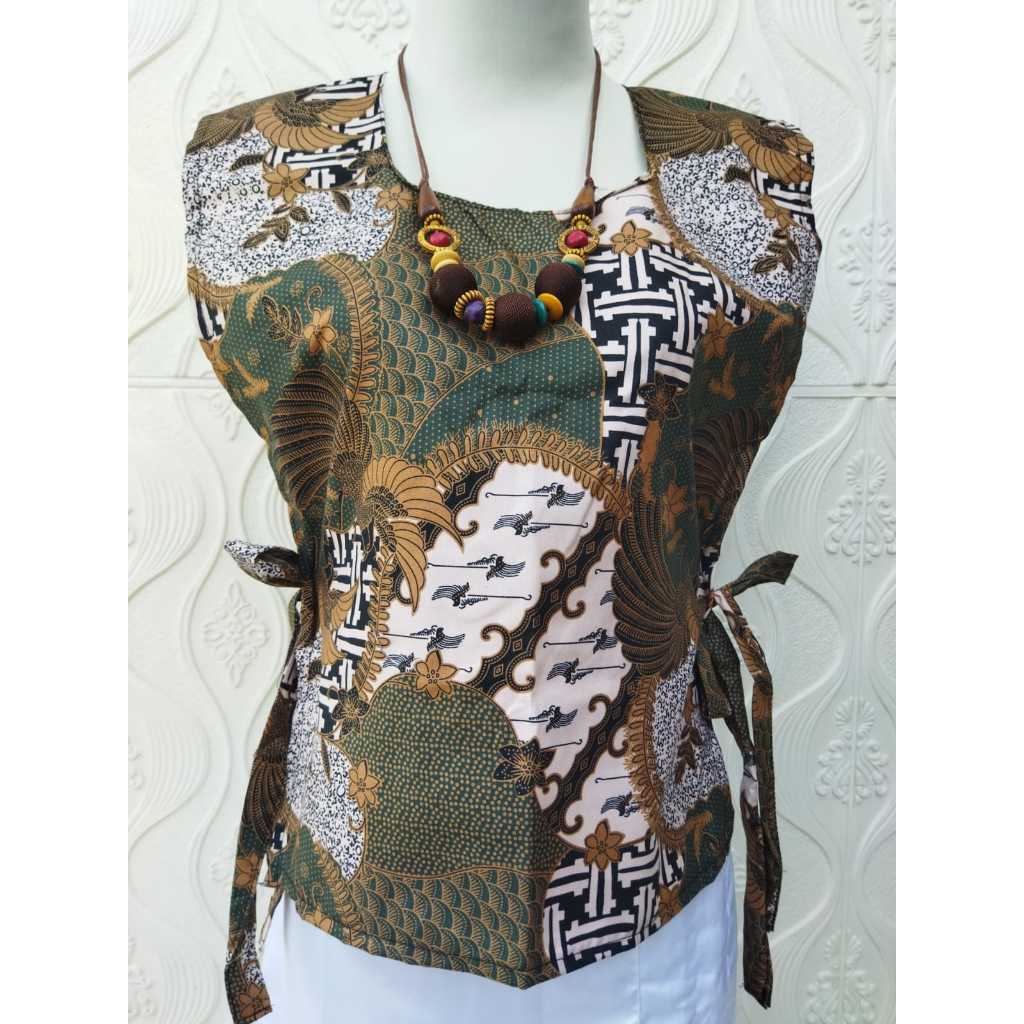 Jual New Vest Batik Atasan Wanita Rompi Baju Kantor Kekinian Vest Batik ...