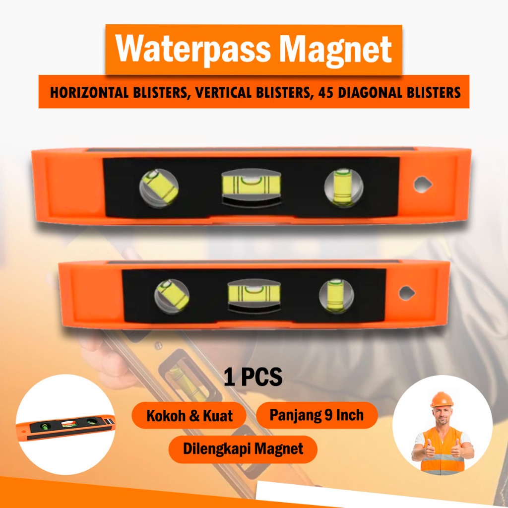Jual Waterpass 9 Inch Alat Ukur Tukang – Waterpass Torpedo Magnet ...