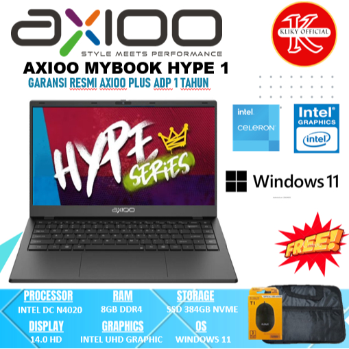 Jual Laptop Axioo Mybook Hype 1 Intel N4020 Ram 8 Gb Ssd 256 Gb Layar ...