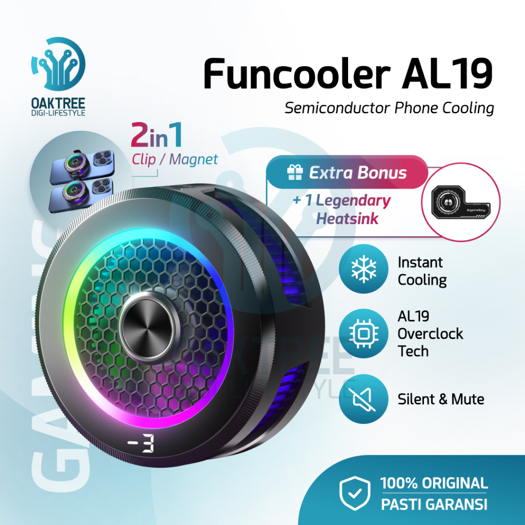 Jual Oaktree Funcooler AL19 Fan Cooler Radiator Pendingin HP Cooling Fan Gaming | Shopee Indonesia