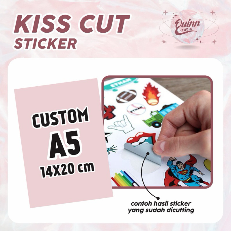 Jual [ UKURAN A5 / 14*21 cm ] Cetak Stiker + Cutting Kiss Cut Sticker ...