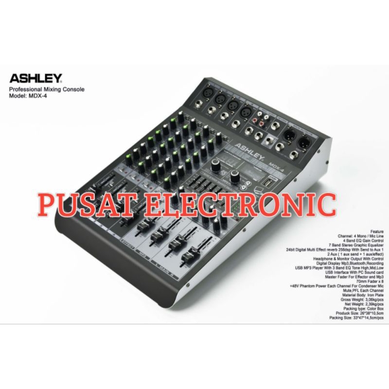 Jual Mixer Ashley Mdx 4 Original 4 Channel Bluetooth Usb | Shopee Indonesia
