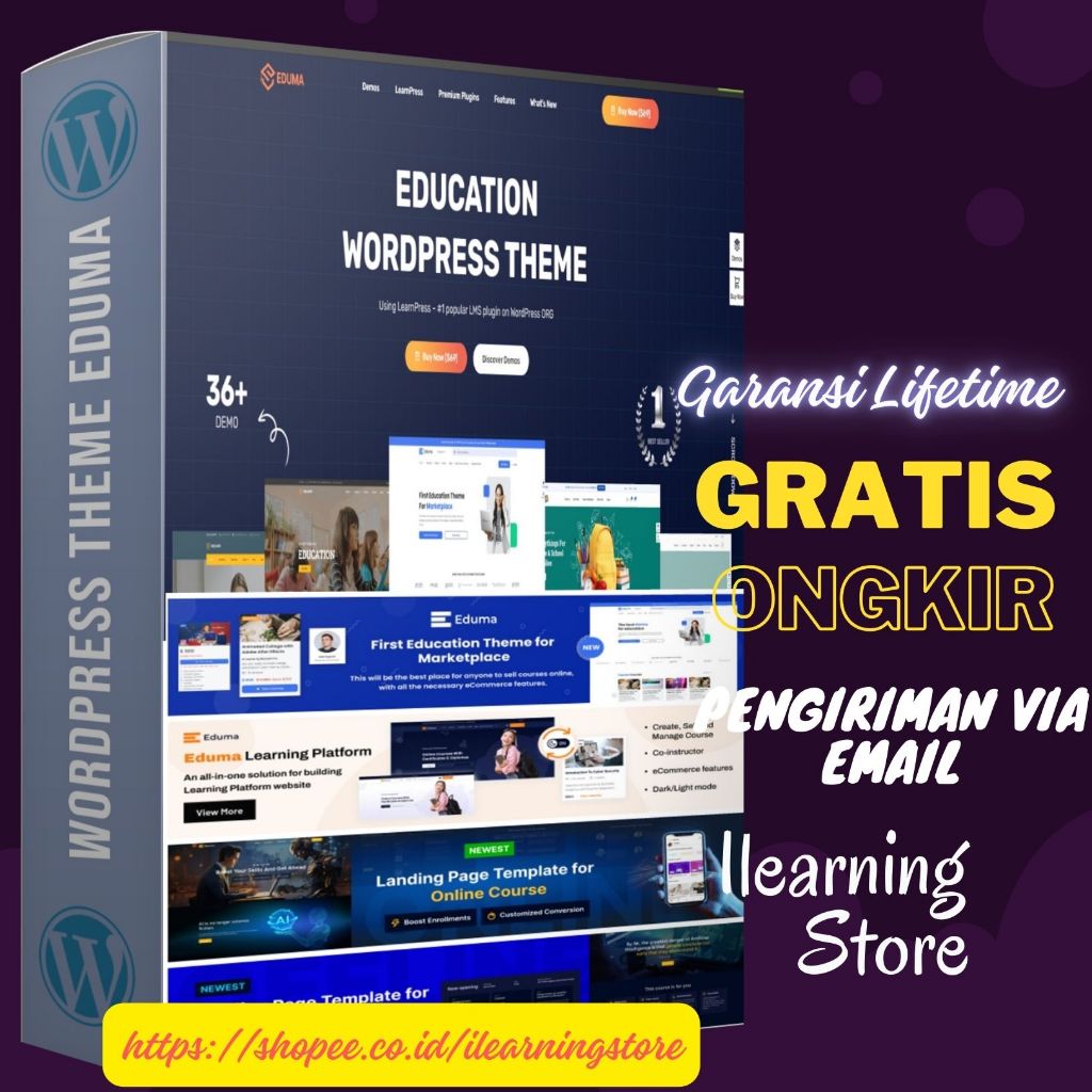 Jual [WT26] WordPress Theme Education Eduma Premium (100% GPL & Lifetime Access) | Shopee Indonesia