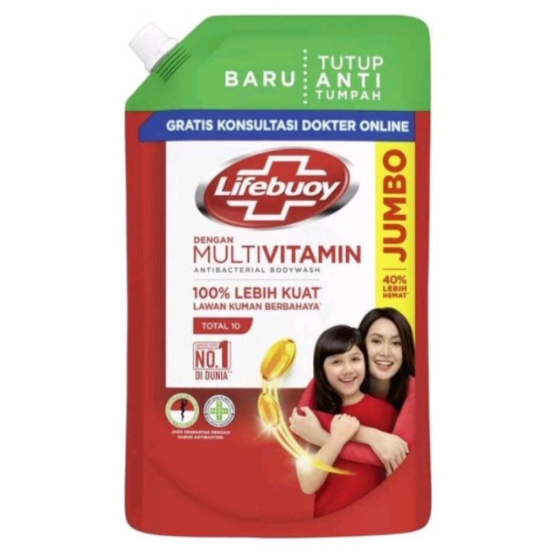 Jual Lifebuoy sabun mandi cair 825ml merah jumbo free bubble wrap ...