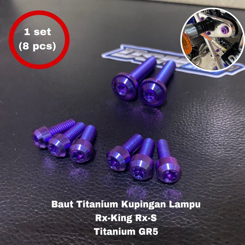 Jual Baut titanium kupingan pangkon lampu Rx king Titanium GR5 Original ...