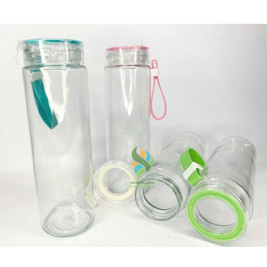 Jual Souvenir Botol Minum Slim Bening Tumbler Infused Water Kaca Tutup ...