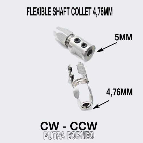 Jual Click to enlarge Flexible Shaft Coupling Coupler Connector Collet 5mm 4.76mm 3/16" f RC ...