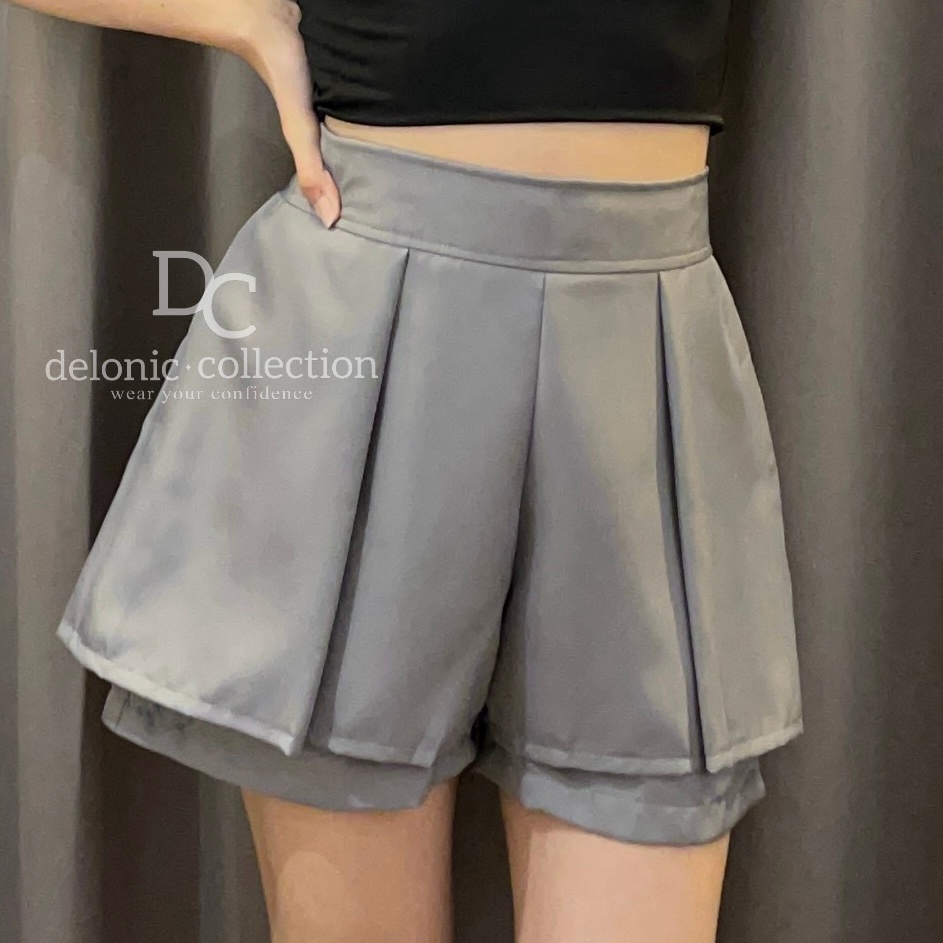 Jual Litha Shortpants Skort Two Layer Highwaist Sakura - Bawahan Celana Pendek 2 Lapis Short ...