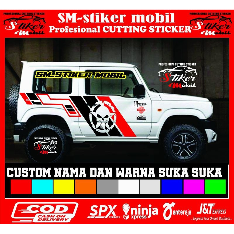 Jual stiker mobil jimny katana jeep stiker cutting mobil sticker car ...
