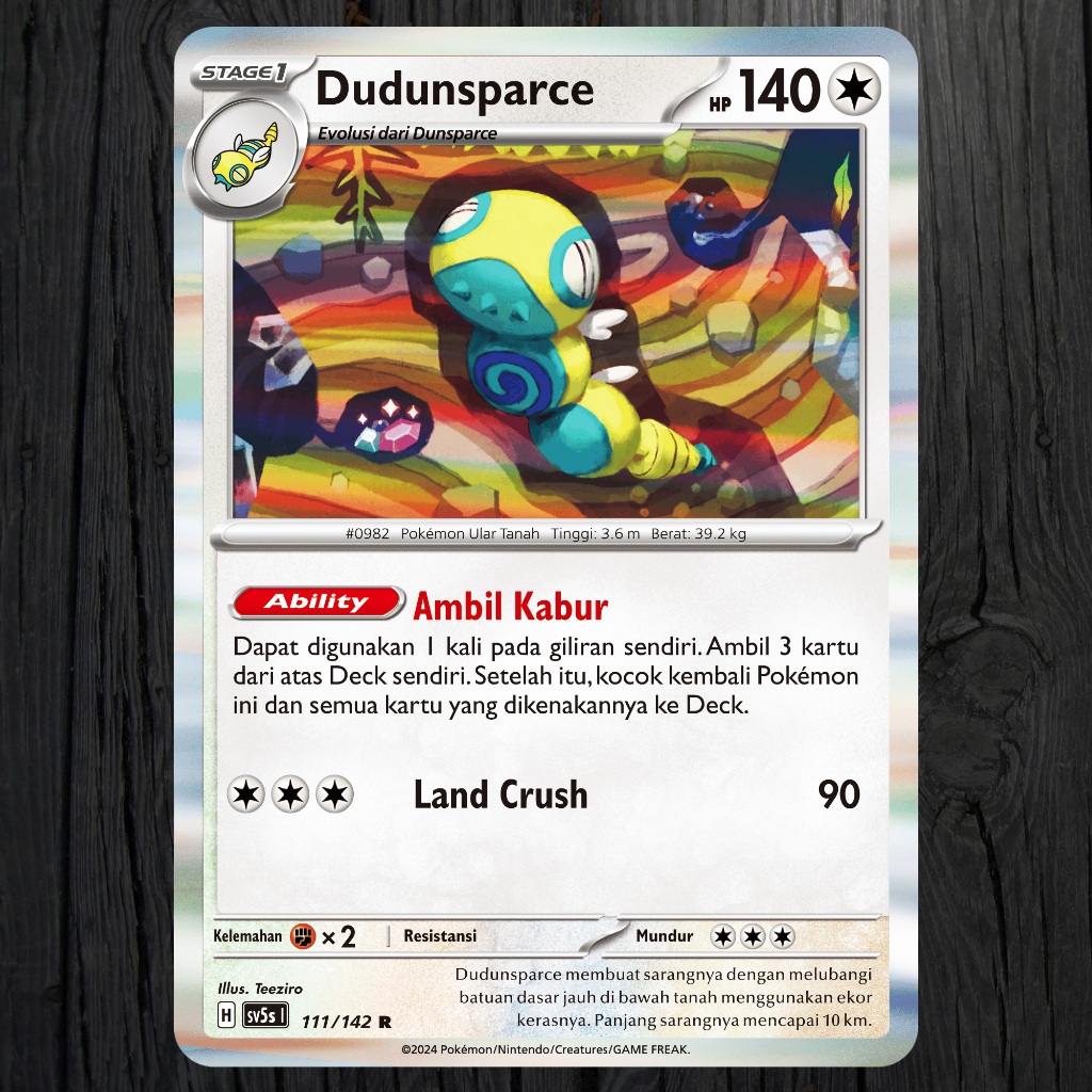 Jual Dudunsparce sv5s HOLO FOIL Pokemon Paradoks Andalan - BENING ...