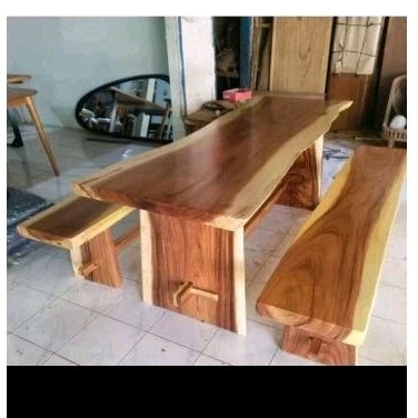 Jual READY- MEJA TREMBESI 200X70 BANGKU 2 180X35 | Shopee Indonesia