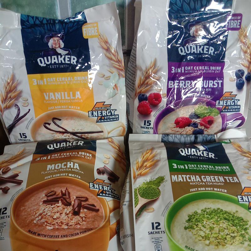 Jual New QUAKER 3 in 1 Oat Cereal Drink Malaysia isi 12sachet | Shopee ...