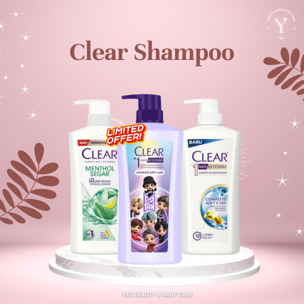 Jual "Clear Shampoo Anti Ketombe - Complete Soft Care & Ice Cool Menthol 660ml | Shopee Indonesia