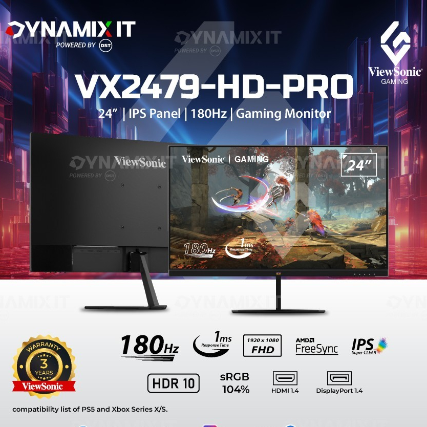 Jual [tanpa palet kayu] Monitor Gaming ViewSonic VX2479-HD-PRO 24" IPS ...