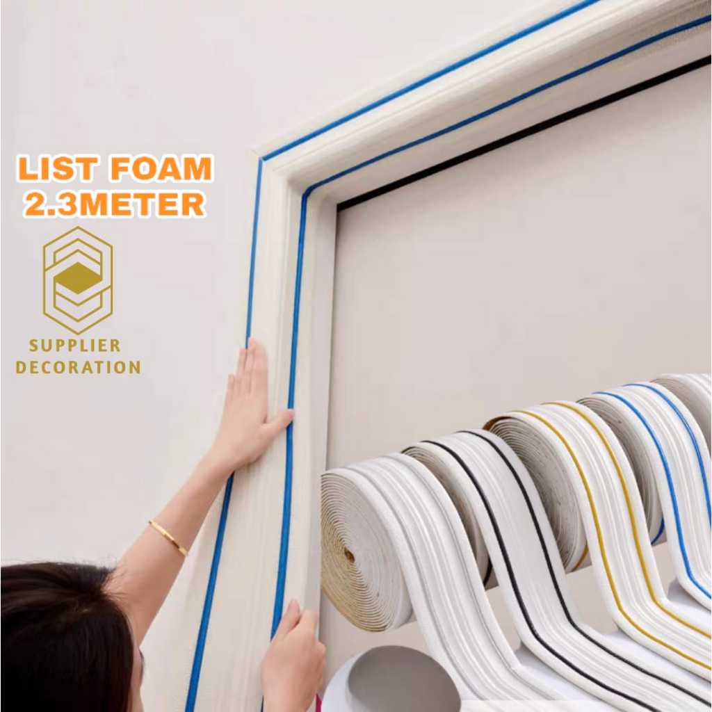 Jual List Wall Border List 230CM Wallborder Foam 3D Walpaper List Foam ...