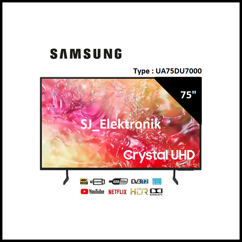 Jual Samsung 75DU7000 - LED TV 75 Inch UA75DU7000 Crystal UHD DU7000 4K Smart TV | Shopee Indonesia