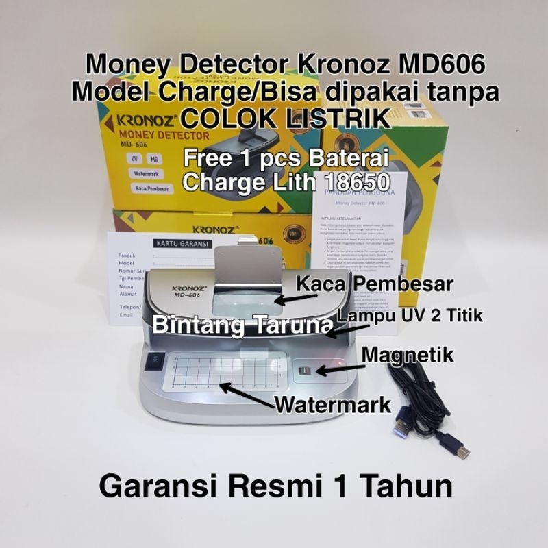 Jual UV LED Detector Kronoz MD-606 Money Detector Kronoz MD606 UV LED ...