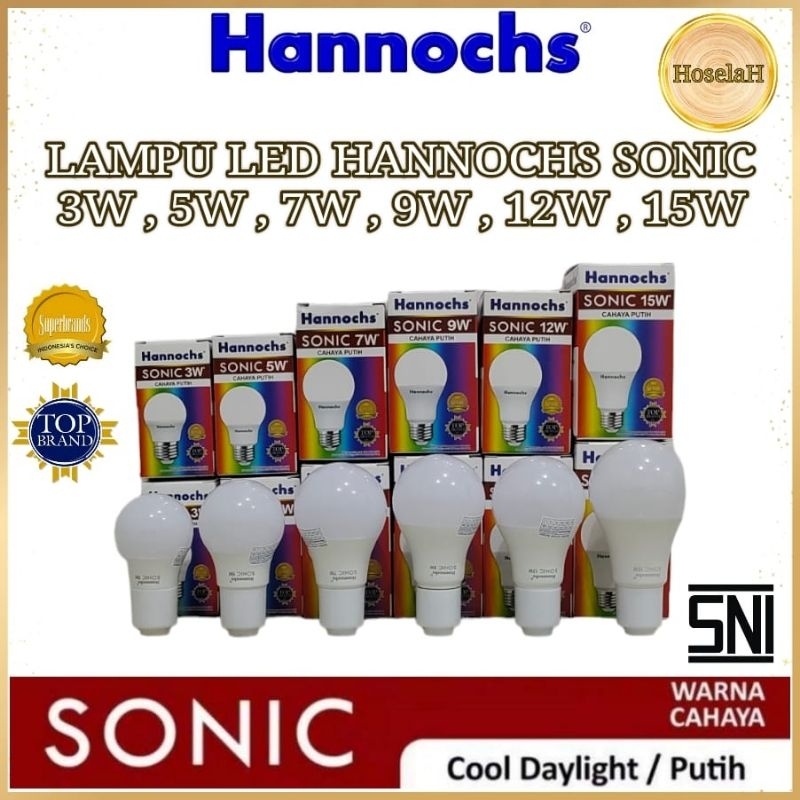 Jual Lampu LED Hannochs Sonic 3W , 5W , 7W , 9W , 12W , 15W , Cahaya ...