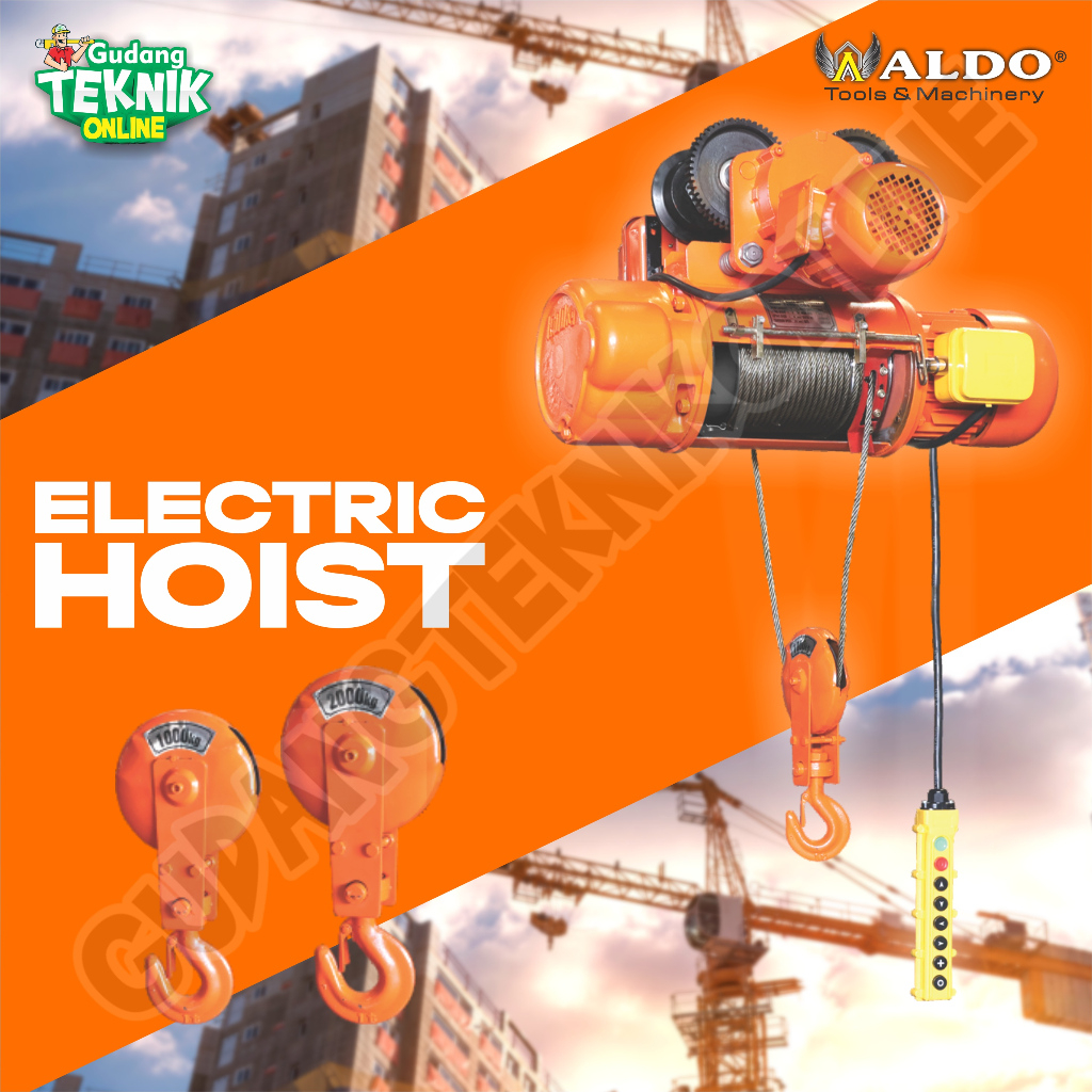 Jual Electric Hoist + Trolley ALDO 1 Ton 6 Meter 9 Meter 1000Kg / Hoist Katrol Troli ALDO 6m 9m ...