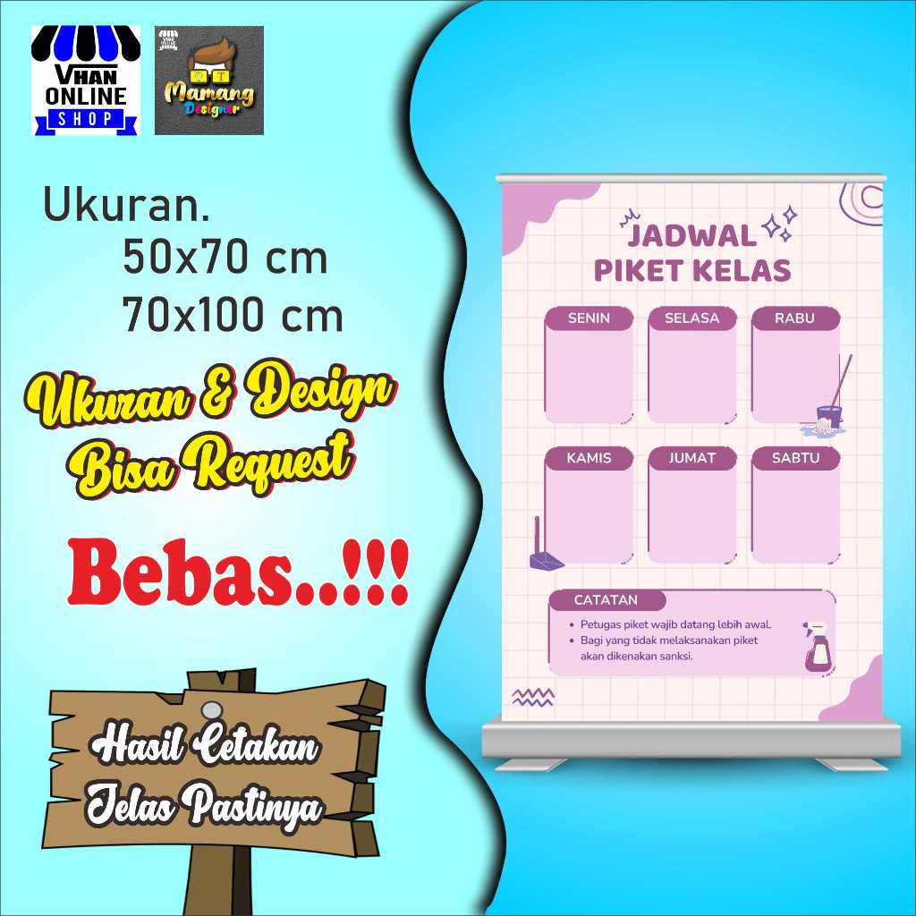 Jual Backdrop Jadwal Piket Dengan Bahan Spanduk atau Banner | Shopee ...