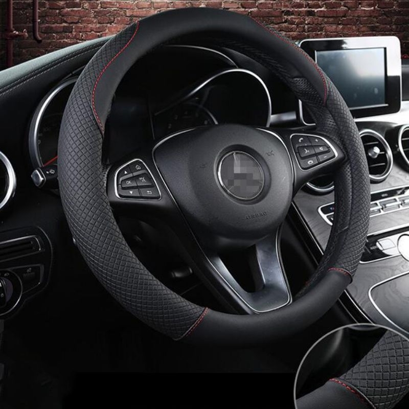 Jual Cover Setir Mobil Bahan Kulit Non Slip Steering Wheel 38 cm ...