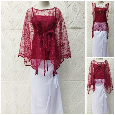 Jual Kebaya Merah Putih SPESIAL HARI KEMERDEKAAN HUT RI Stelan 2 in 1 Baju Atasan Outer Brukat ...