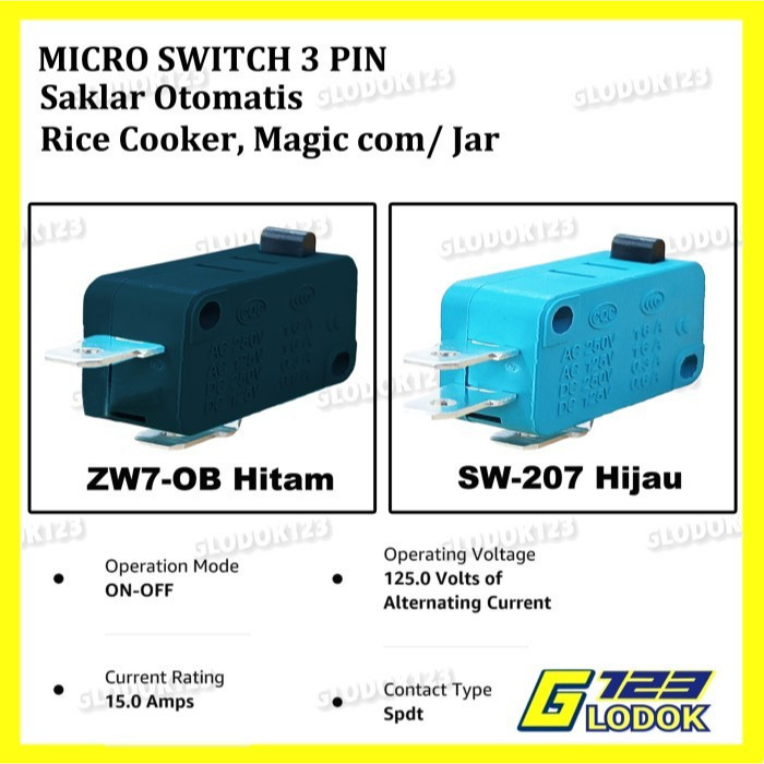 Jual Micro Switch 2 3 PIN Saklar Mikro Otomatis Rice Cooker Magic Com Jar | Shopee Indonesia