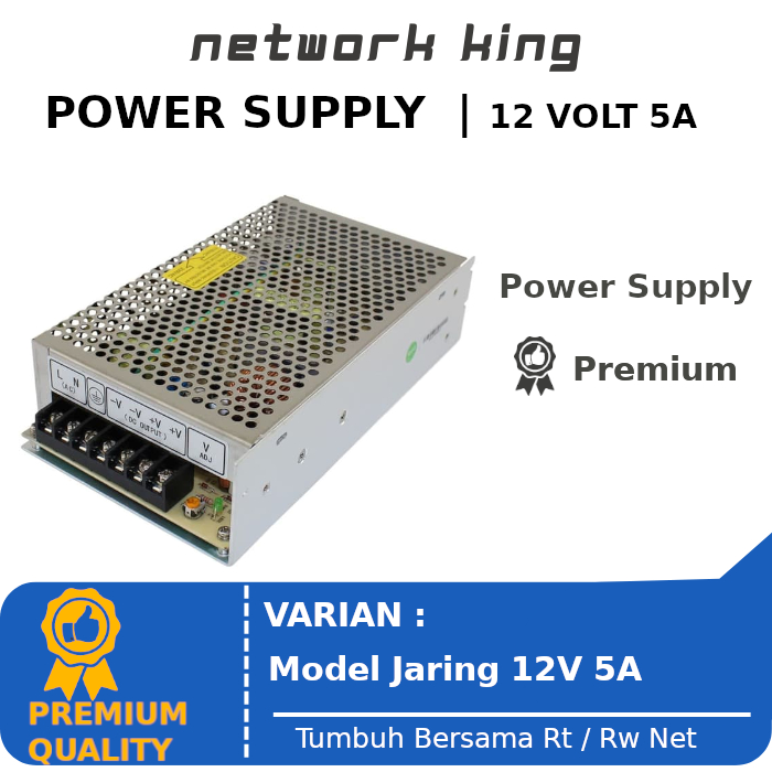 Jual Power Supply Adaptor Switching 12V 5A DC Body Jaring Trafo PSU 12 Volt 5 Ampere | Shopee ...