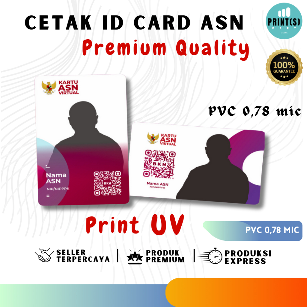 Jual Cetak ID Card Kartu ASN Name Tag Virtual BKN Bisa EToll/E-money ...