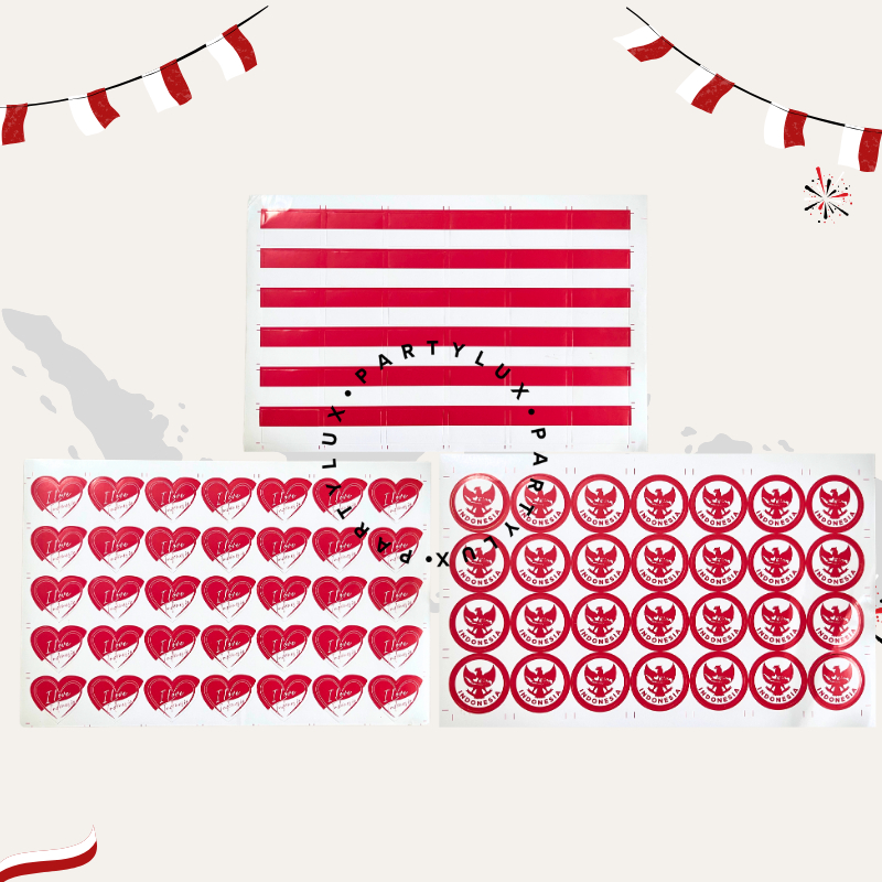 Jual Stiker Pipi Merah Putih Bendera / Sticker Tempelan Pipi 17 Agustus ...