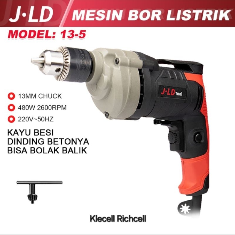 Jual JLD J13-5 MESIN BOR 13MM VARIABLE SPEED / ELECTRIC DRILL 13 MM TYPE J13 5 BISA UNTUK BESI ...