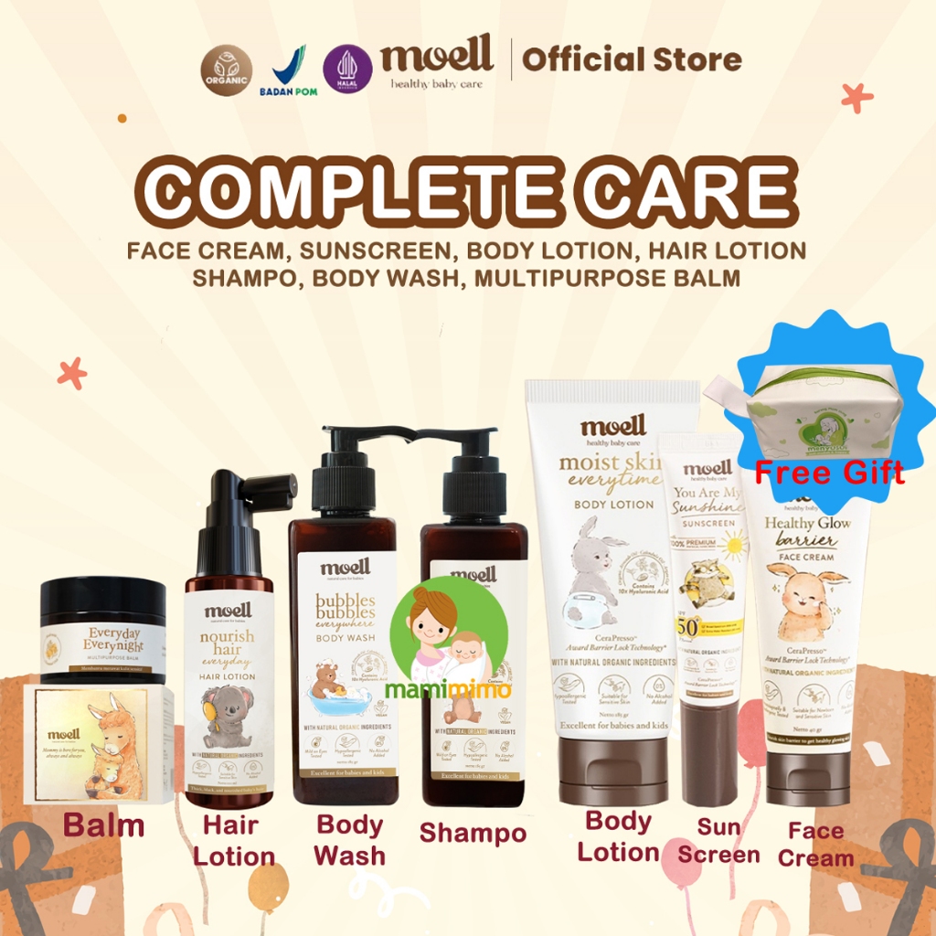 Jual Moell Paket Perawatan New Born Baby Skincare Protection Hair Care ...