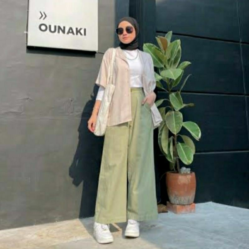Jual CELANA KULOT LINEN HIGHWAIST / PANTS KULOT PREMIUM | Shopee Indonesia
