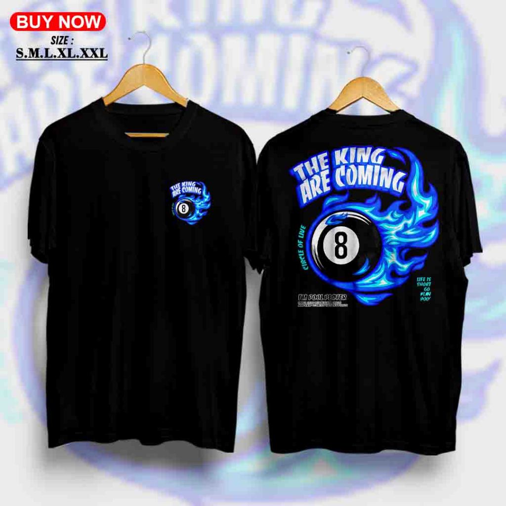 Jual [Bisa-COD] Kaos The King Are Coming | Kaos 8 Ball Pools | kaos Biliar | Baju Kaos Viral ...