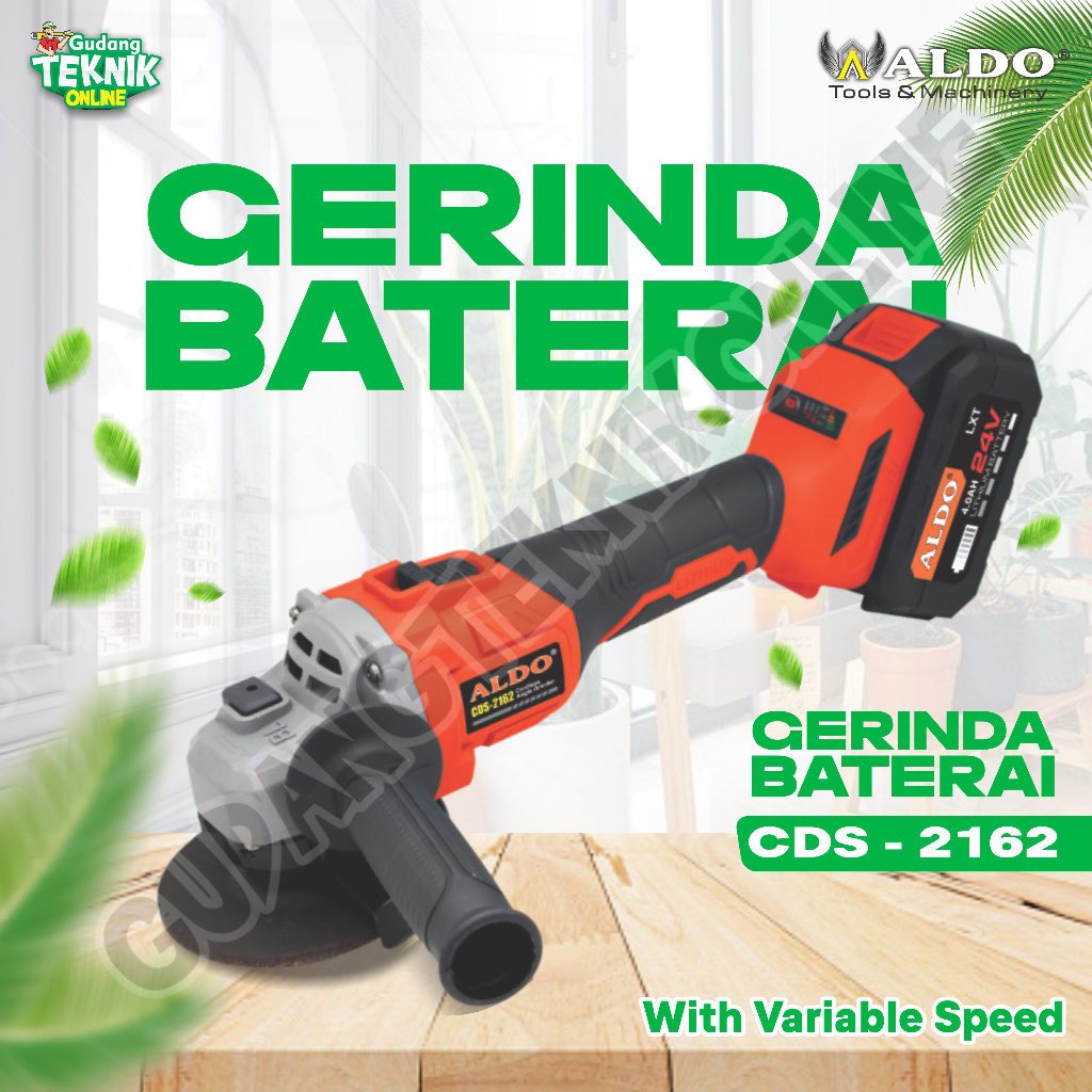 Jual Mesin Gerinda Tangan 4" CORDLESS CDS-2162 ALDO 24V / Mesin Gurinda ...
