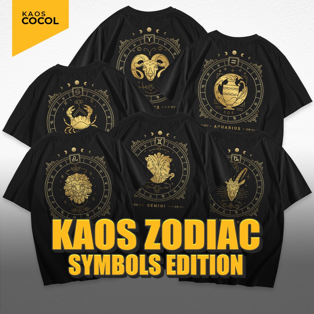 Jual Cocol Store - Kaos Desain Zodiac Kelahiran - Bahan Katun Combed ...