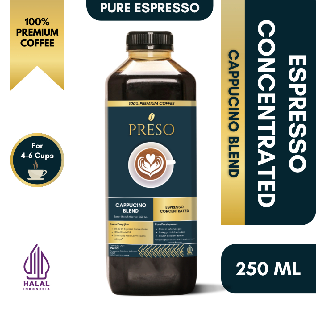 Jual PRESO Espresso Concentrated - Espresso Cair 100% Pure Espresso 250 ...